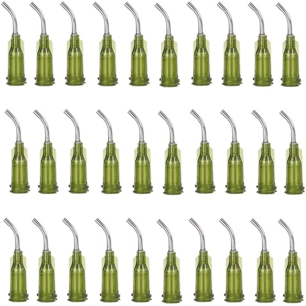 500 Pieces Bent Dispensing Tips Needles Dental Pre Bent Flow Dispensing ...